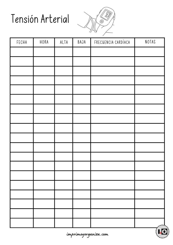 Registro de Tensión Arterial en PDF [GRATIS]