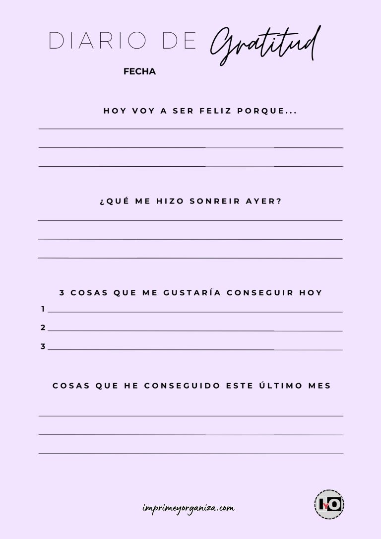Diarios de Gratitud - Imprime y Organiza