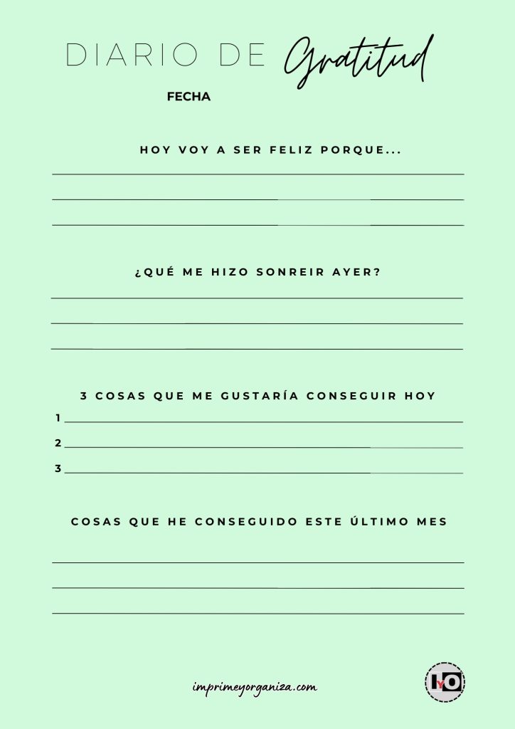Diarios de Gratitud - Imprime y Organiza