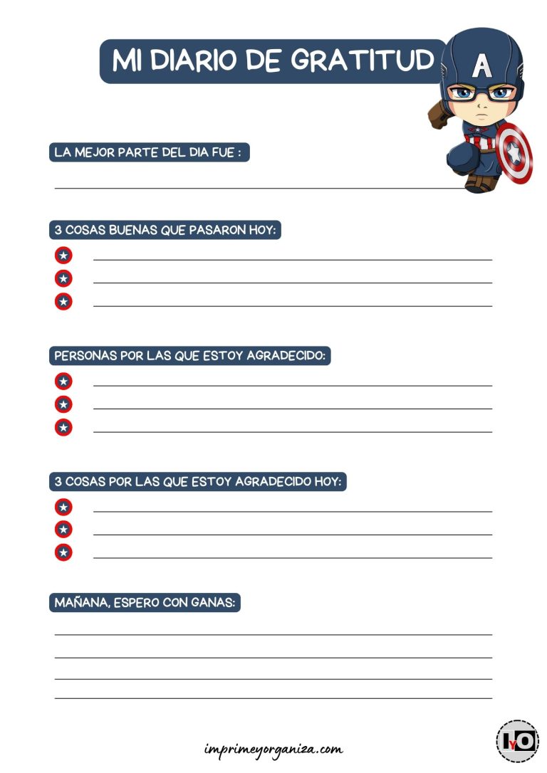 Diarios de Gratitud Infantiles para imprimir [GRATIS]