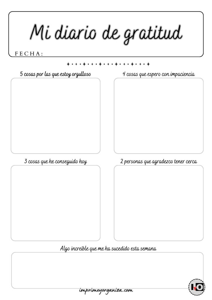 Diarios de Gratitud - Imprime y Organiza