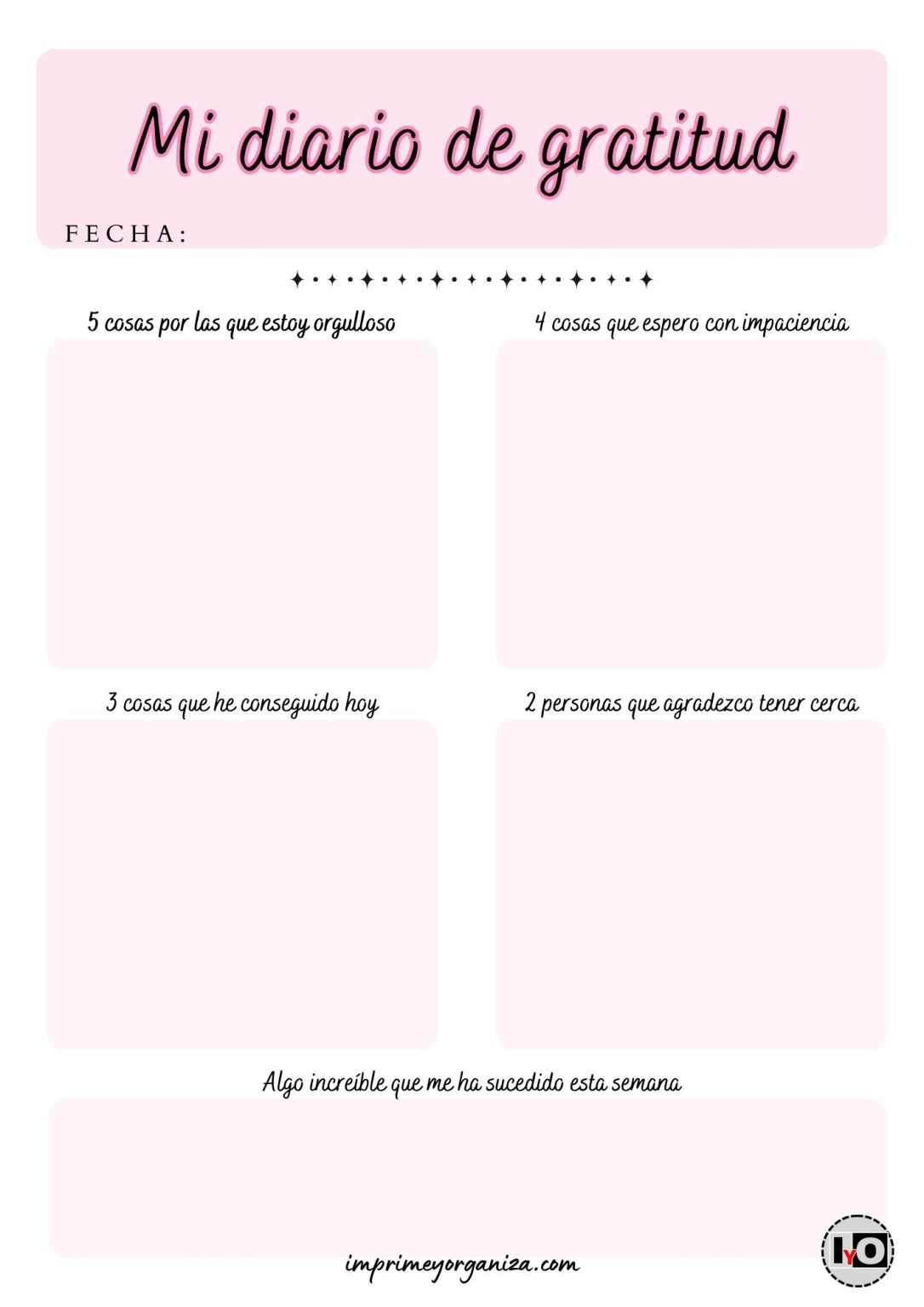 Diarios de Gratitud - Imprime y Organiza