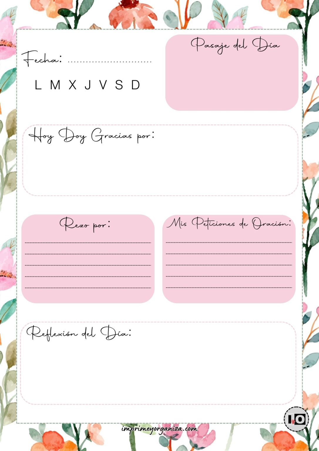 Diarios Devocionales - Imprime y Organiza