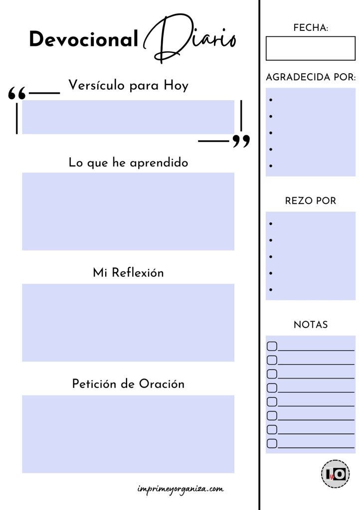 Diarios Devocionales - Imprime y Organiza