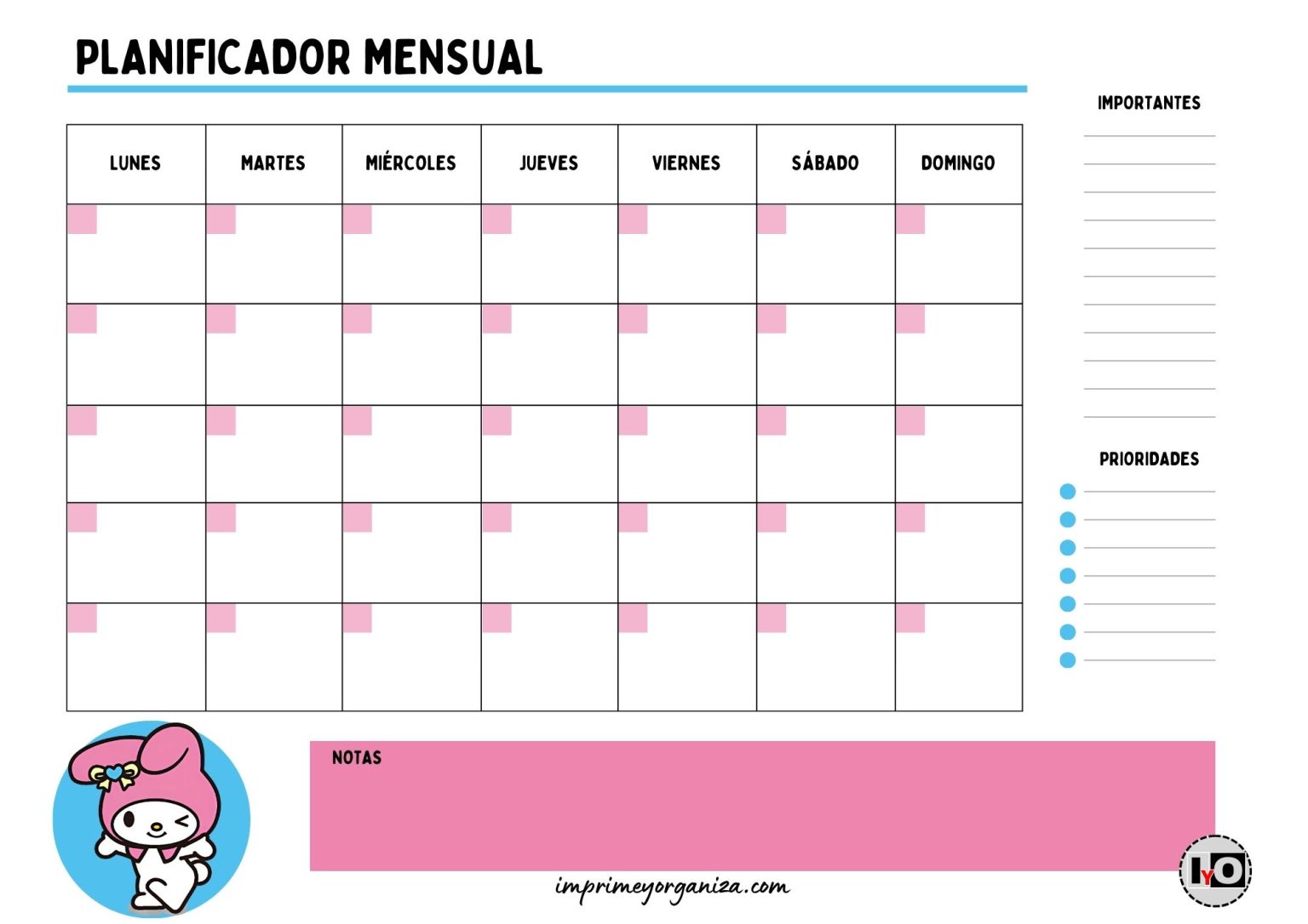 Planners Mensuales - Imprime y Organiza