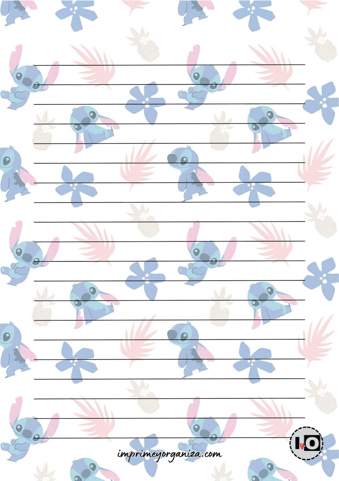 Hojas Rayadas de Stitch para Imprimir en PDF [GRATIS]