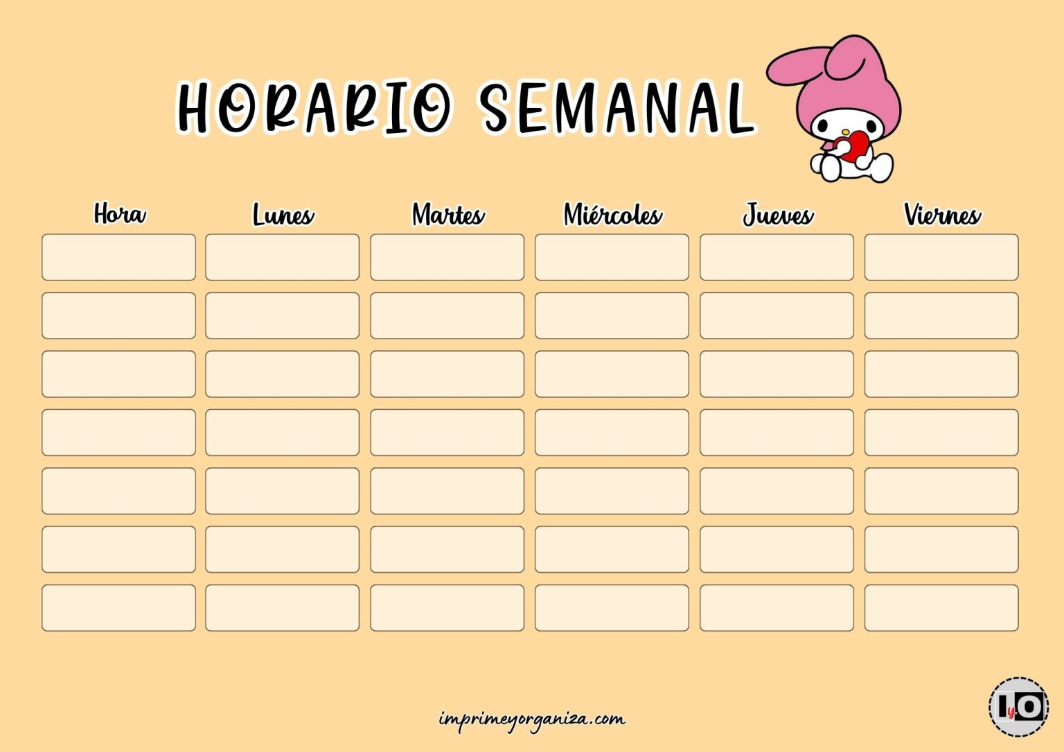 Horarios de clases imprimibles de personajes Sanrio 🎀
