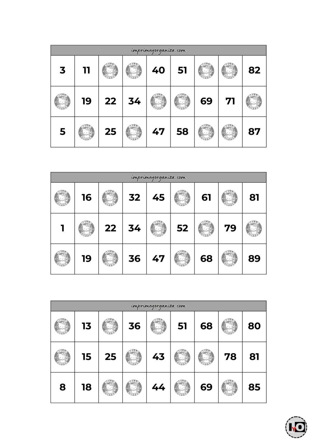 Cartones de Bingo para imprimir [GRATIS]