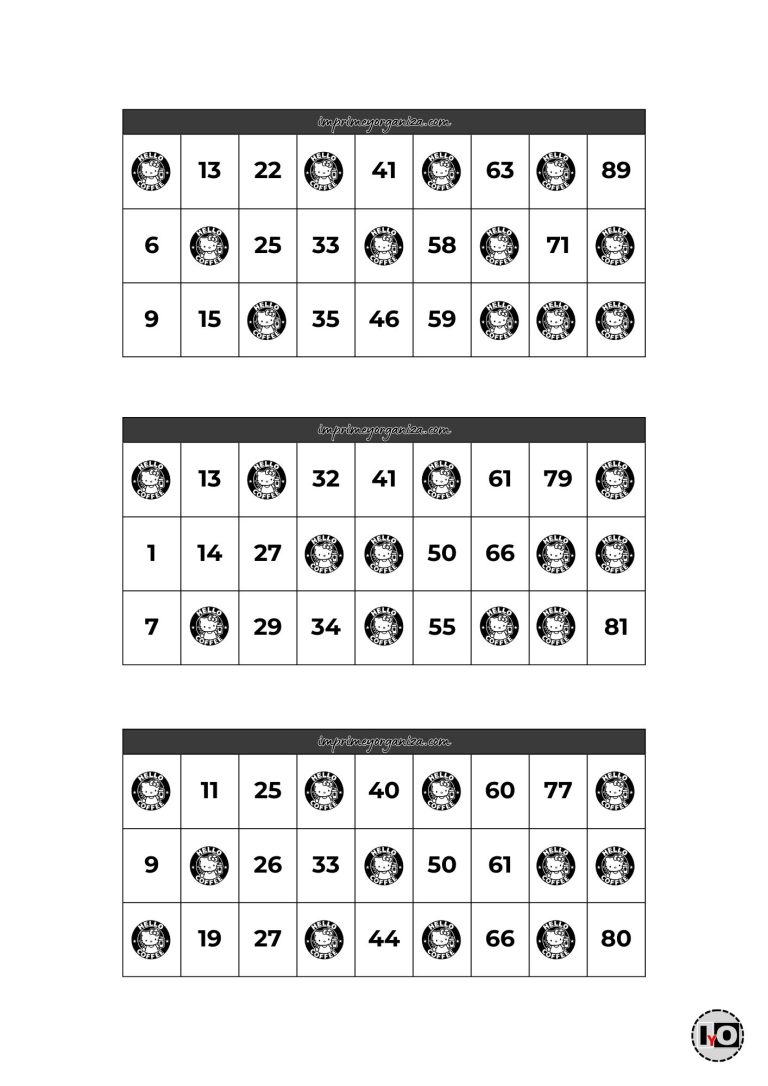 Cartones de bingo para Imprimir - Imprime y Organiza