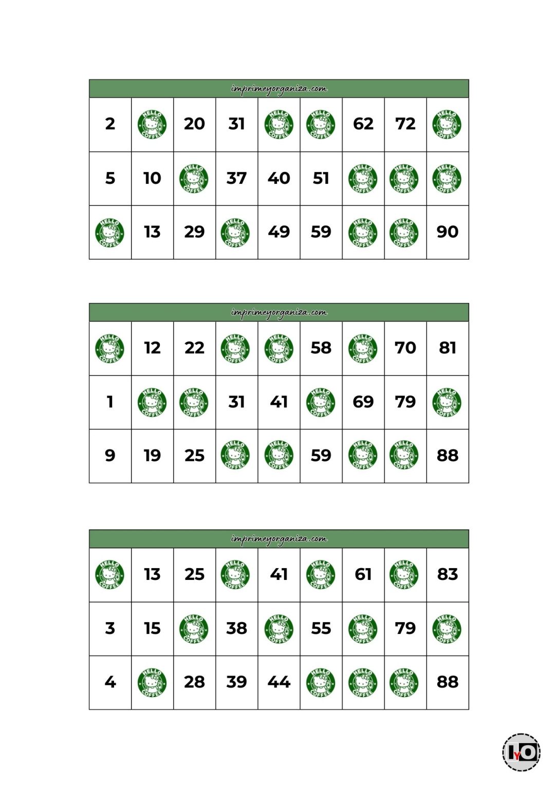 Cartones de Bingo para imprimir [GRATIS]