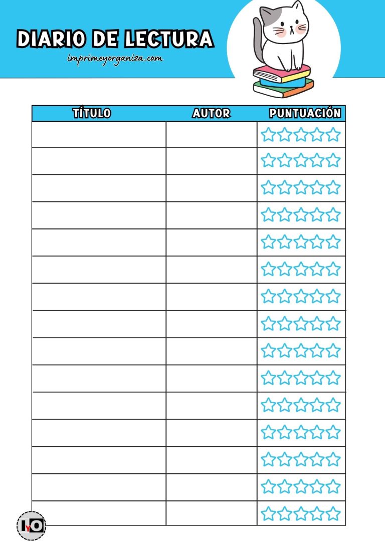 Diarios de Lectura para imprimir en PDF [GRATIS]
