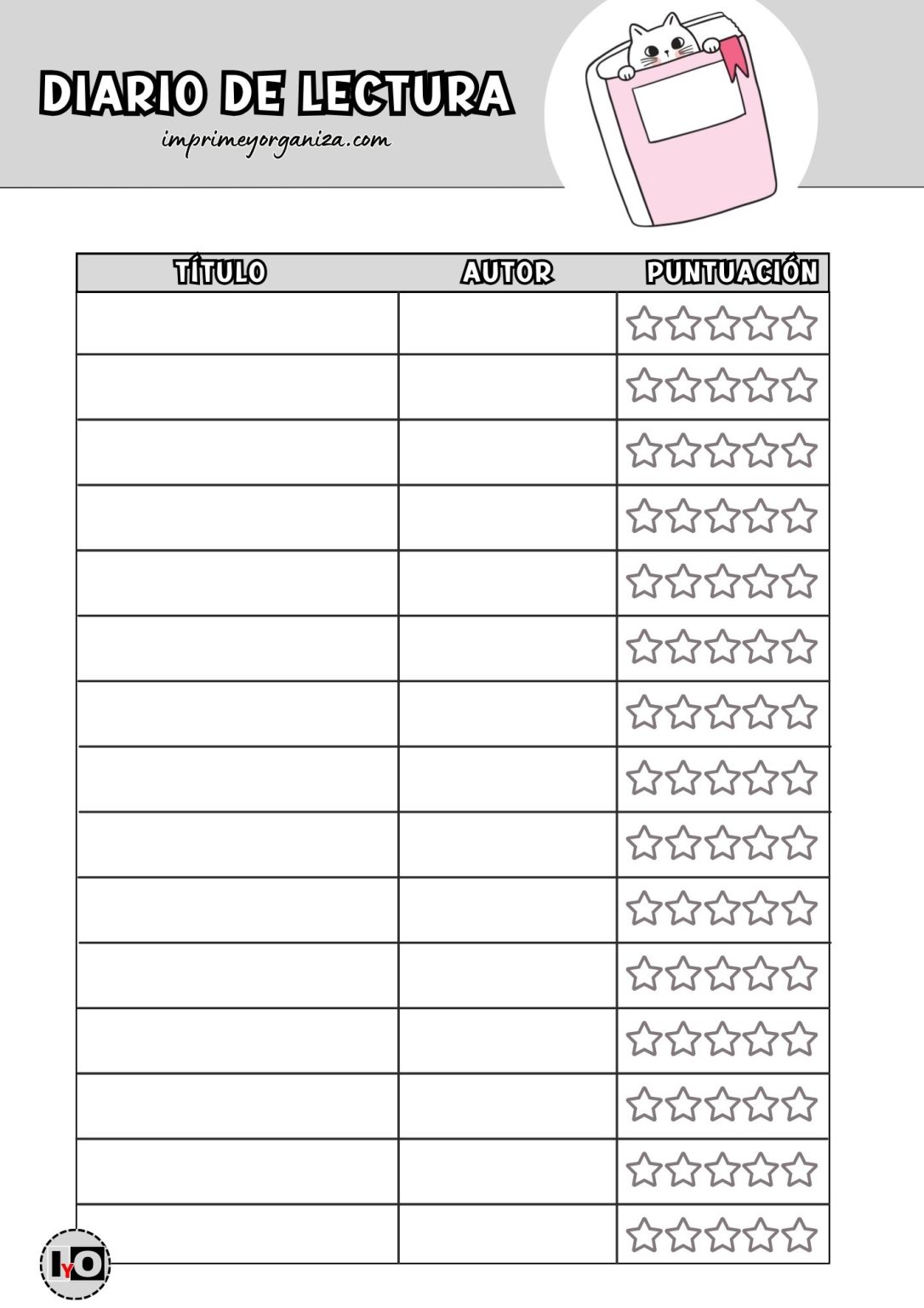 Diarios de Lectura para imprimir en PDF [GRATIS]