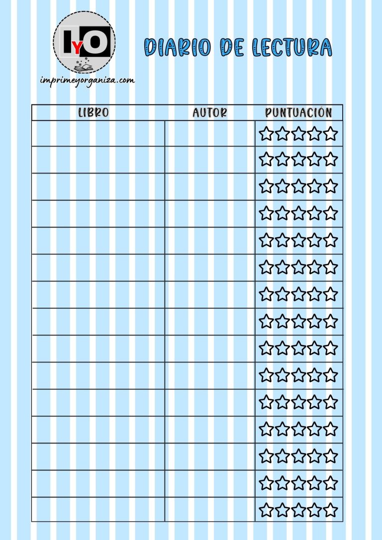 Diarios de Lectura para imprimir en PDF [GRATIS]
