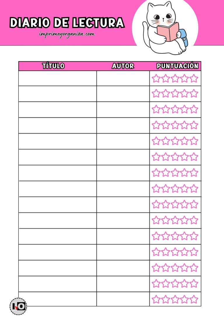 Diarios de Lectura para imprimir en PDF [GRATIS]