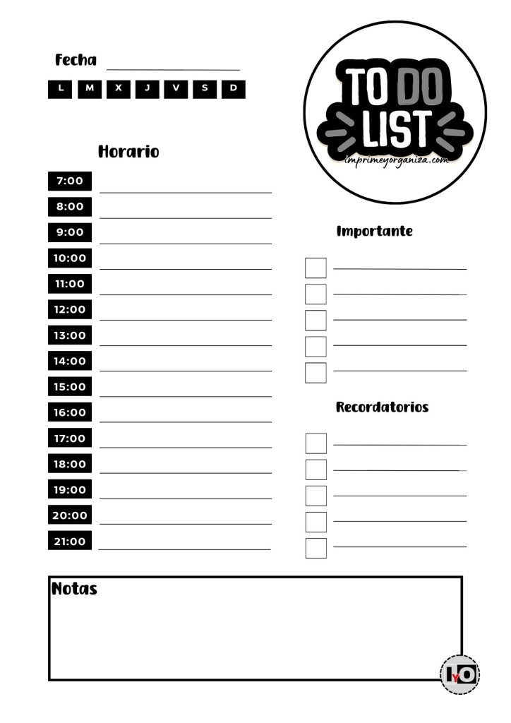 To do list de colores para imprimir en PDF [GRATIS]