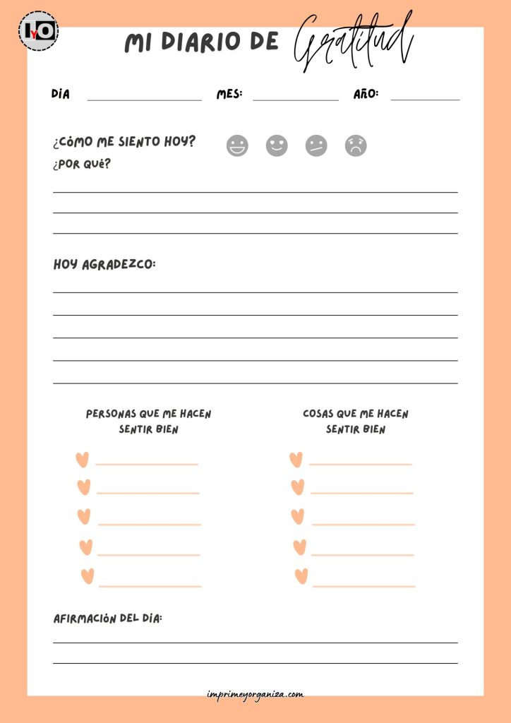 Diarios de Gratitud - Imprime y Organiza