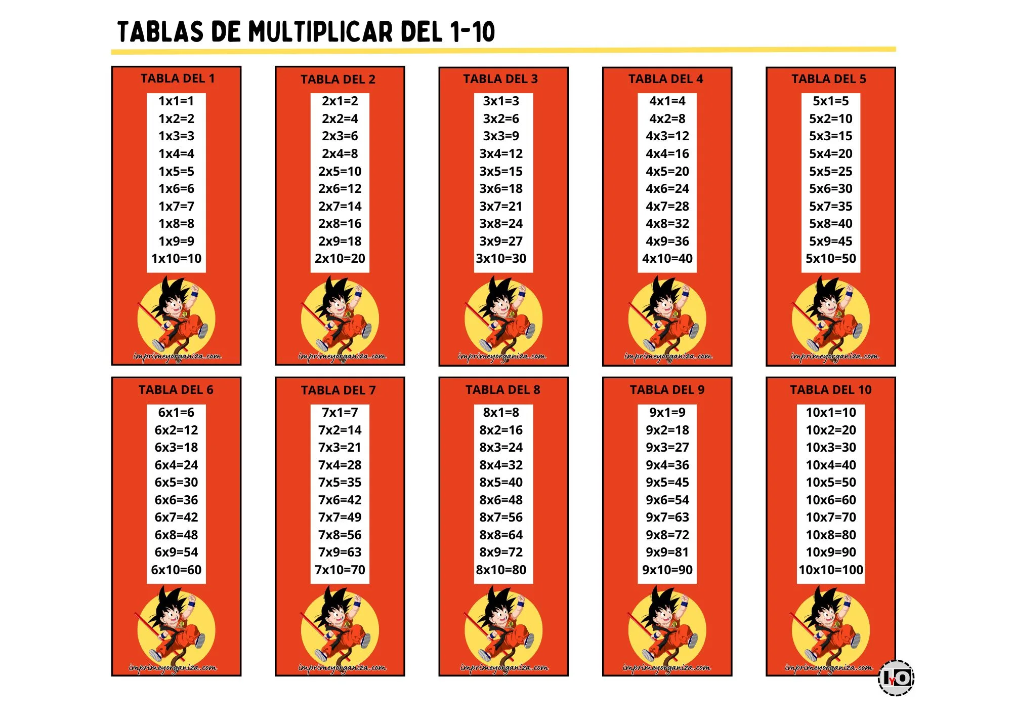 Tablas De Multiplicar Del 1 Al 10 Etapa Infantil Aprender Las Themelower