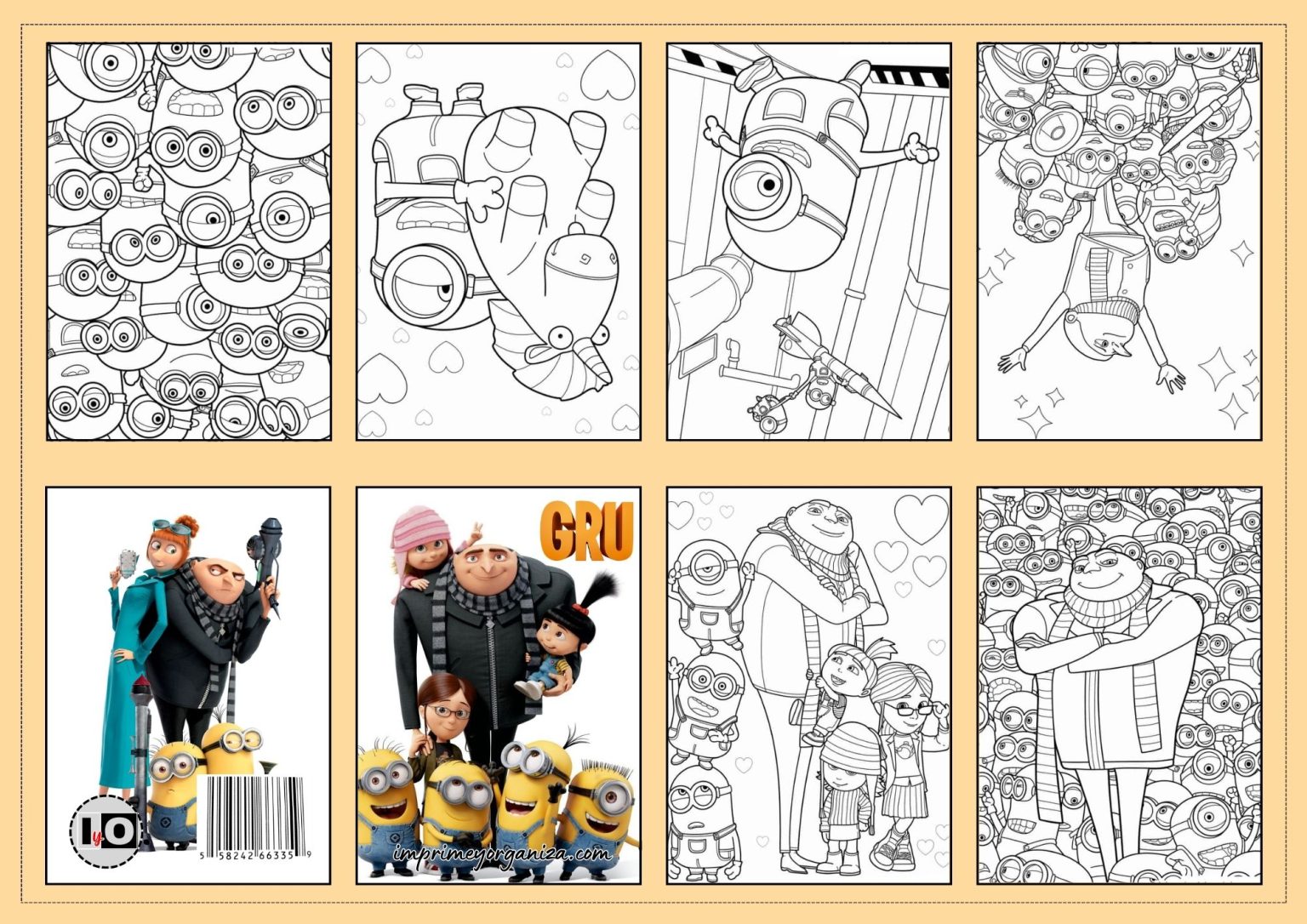 Libritos de Colorear De Dibujos Animados - Imprime y Organiza