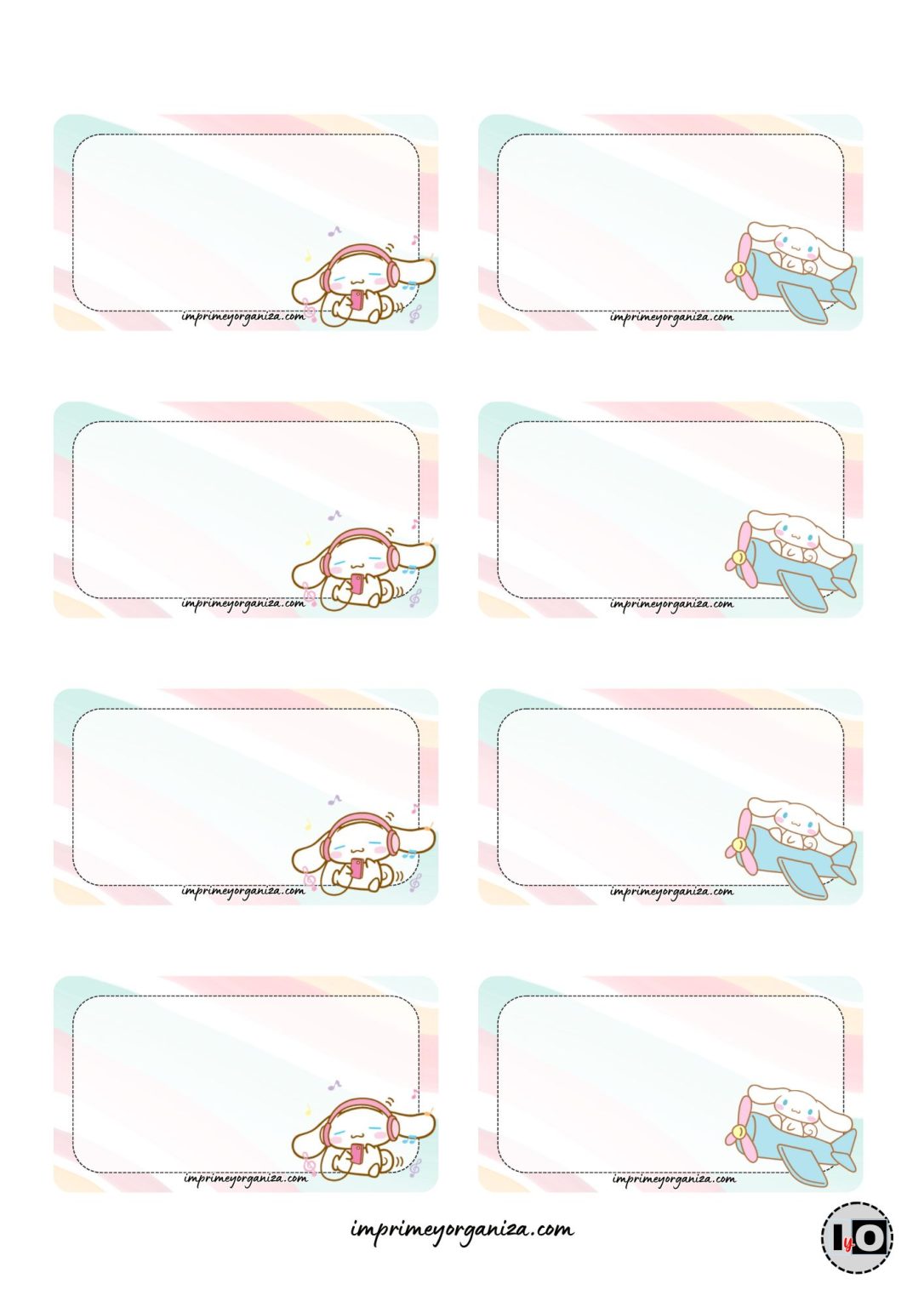 Etiquetas escolares de Hello Kitty y amigos en PDF [GRATIS]