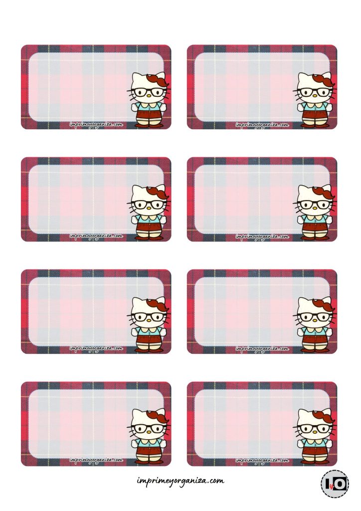 Etiquetas escolares de Hello Kitty y amigos en PDF [GRATIS]
