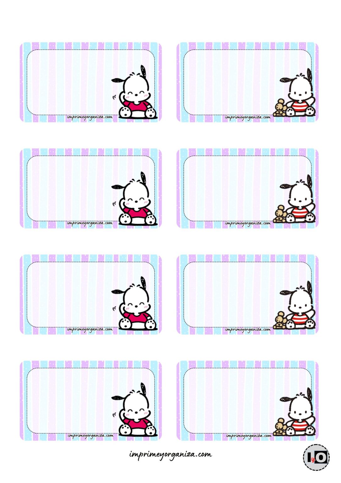 Etiquetas escolares de Hello Kitty y amigos en PDF [GRATIS]