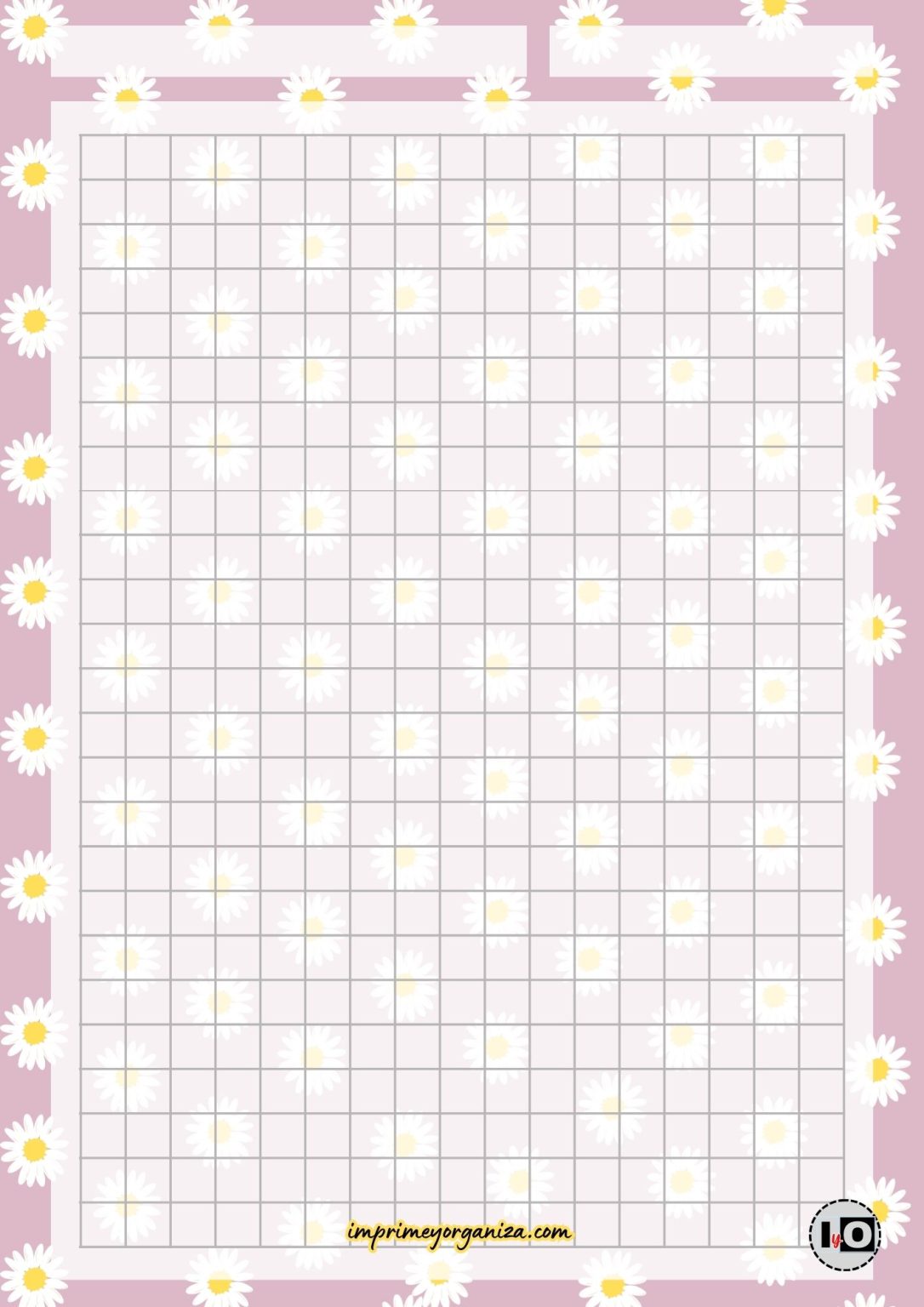 Hojas Cuadriculadas Florales para imprimir en PDF [GRATIS]