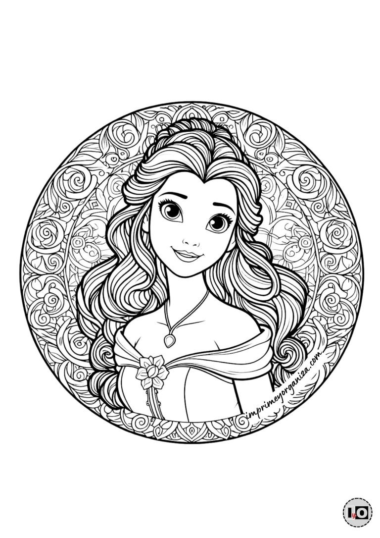 Mandalas de Princesas para imprimir y colorear [GRATIS]