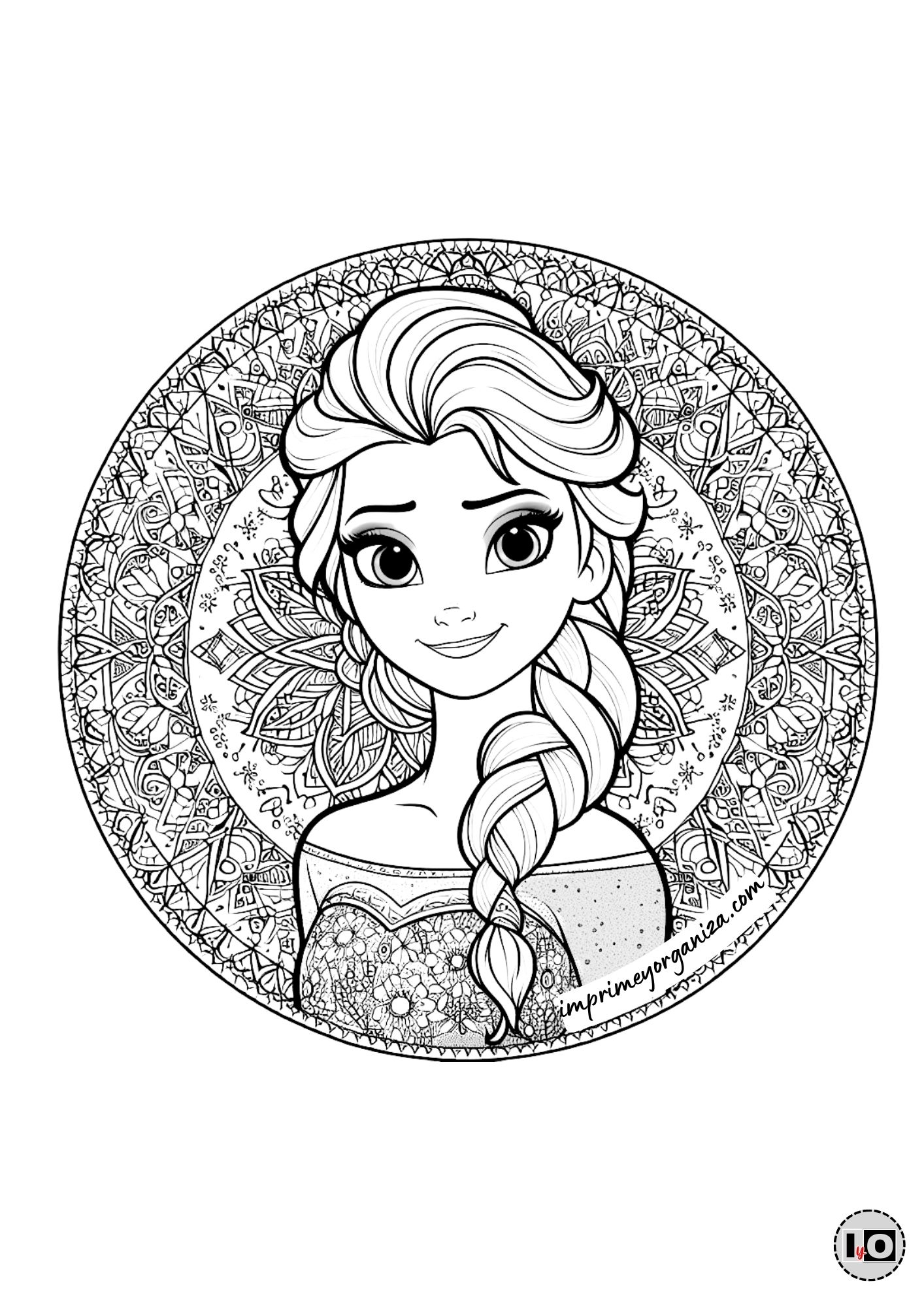 Mandalas de Princesas para imprimir y colorear [GRATIS]