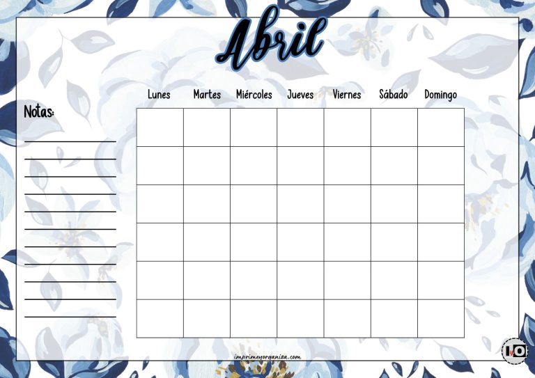Calendarios de Abril para imprimir en PDF [GRATIS]