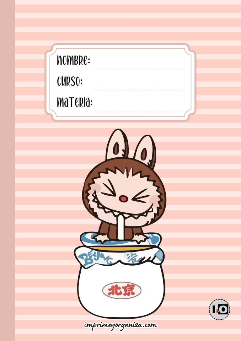 Portadas imprimibles para cuadernos de Labubu [GRATIS]