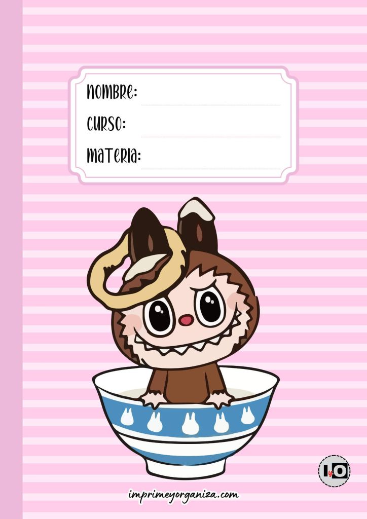 Portadas imprimibles para cuadernos de Labubu [GRATIS]