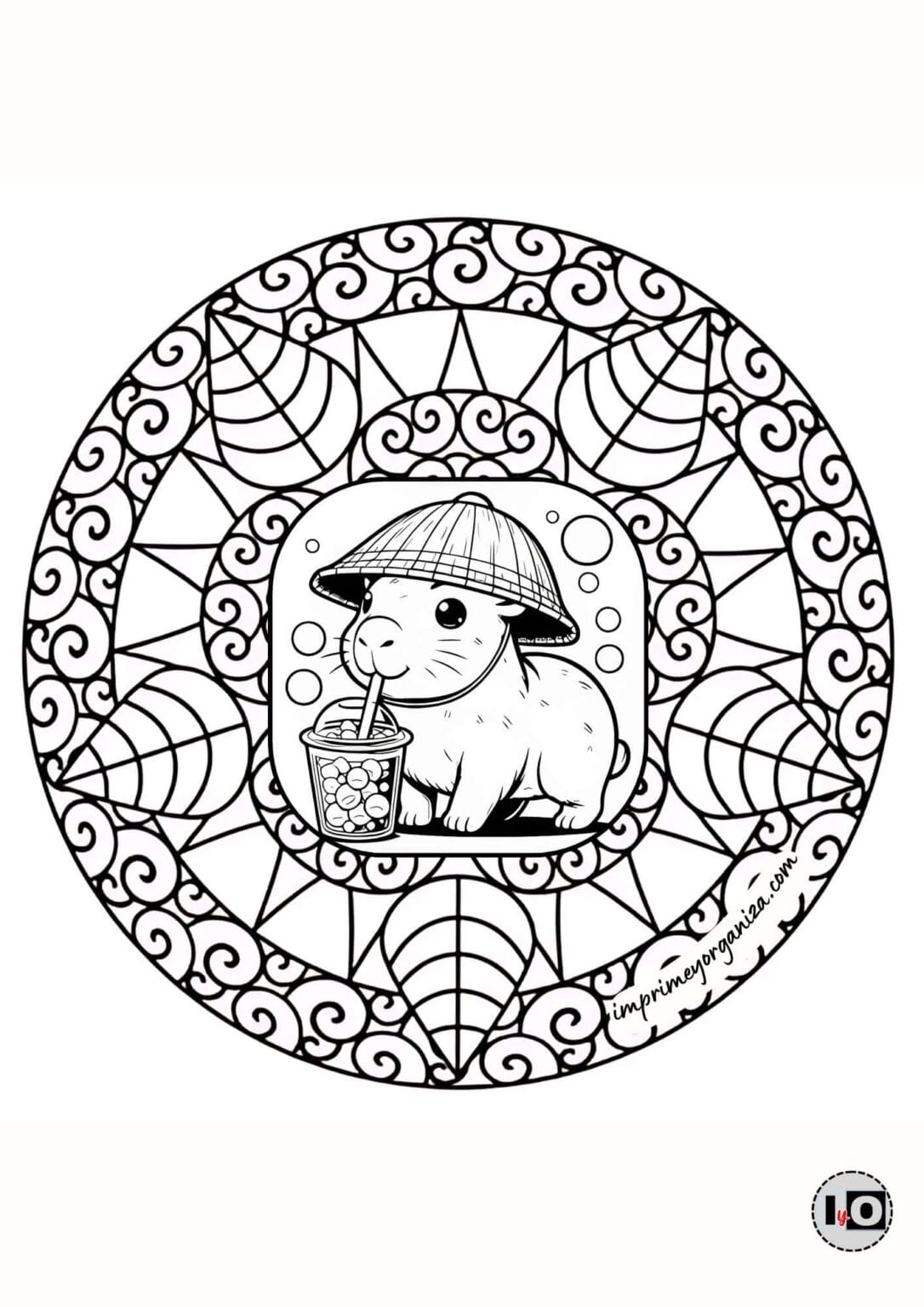 Mandalas de Capibaras para imprimir y colorear [GRATIS]