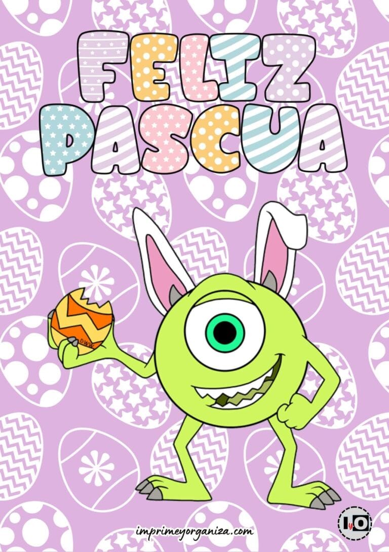 Tarjetas Feliz Pascua de Personajes en PDF [GRATIS]