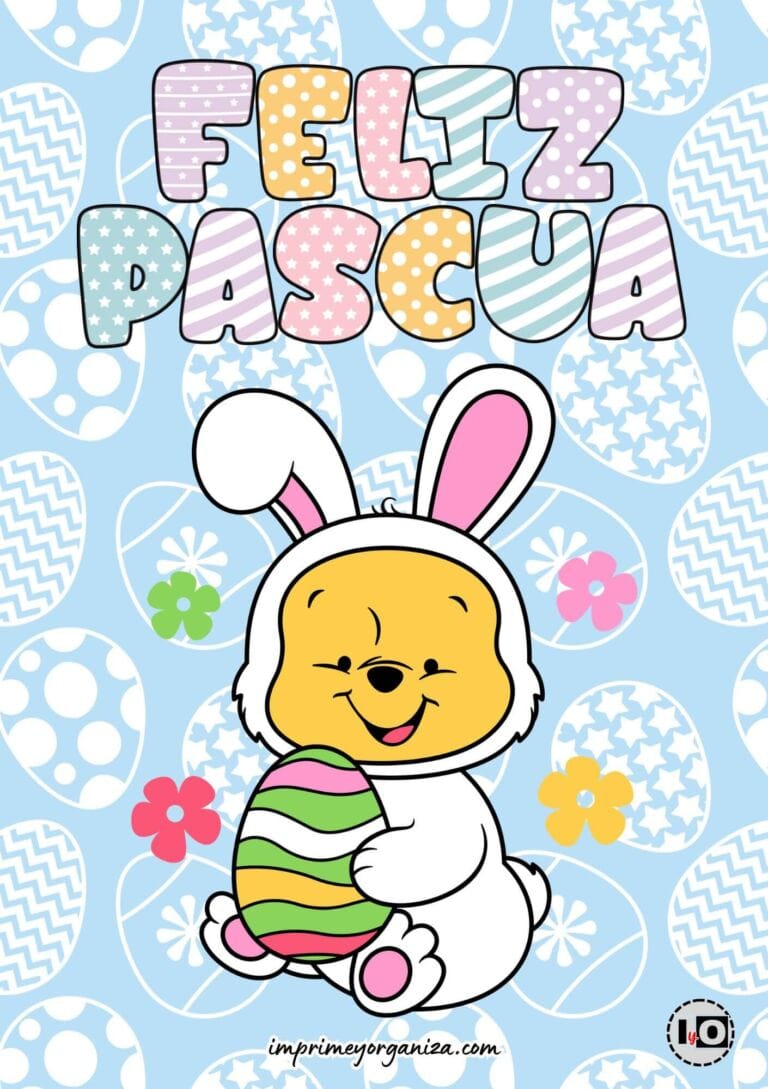 Tarjetas Feliz Pascua de Personajes en PDF [GRATIS]