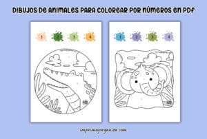 Animales para Colorear por Números en PDF [GRATIS]