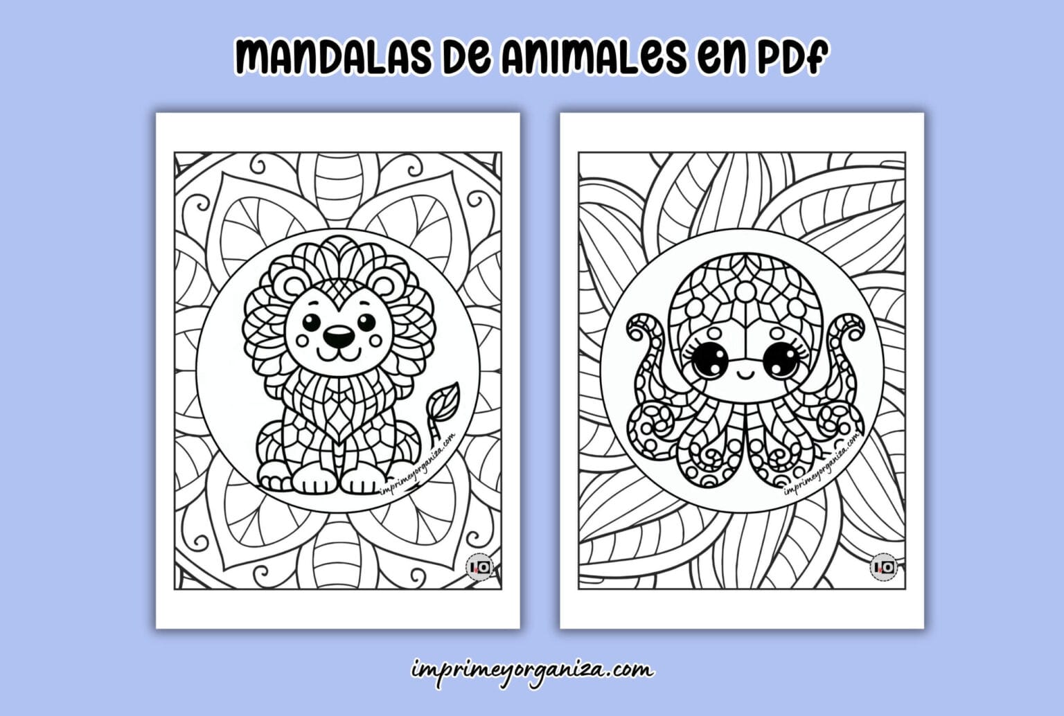 Mandalas de Animales para imprimir y colorear gratis 🖍