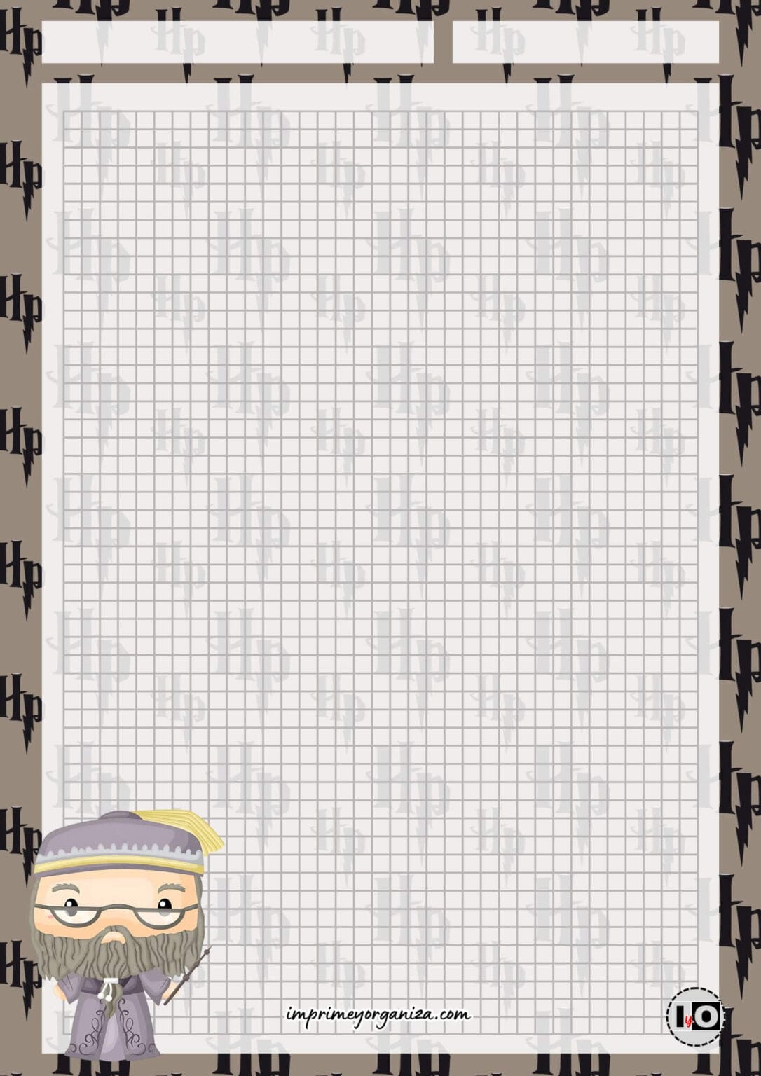 Hojas Cuadriculadas Harry Potter para imprimir [GRATIS]