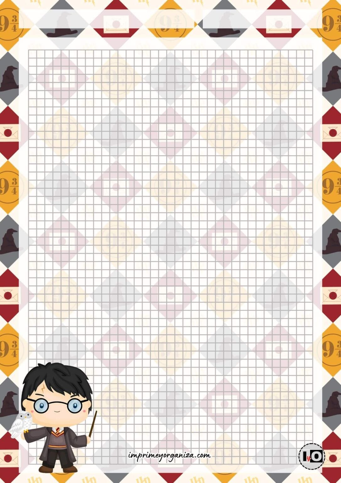 Hojas Cuadriculadas Harry Potter para imprimir [GRATIS]