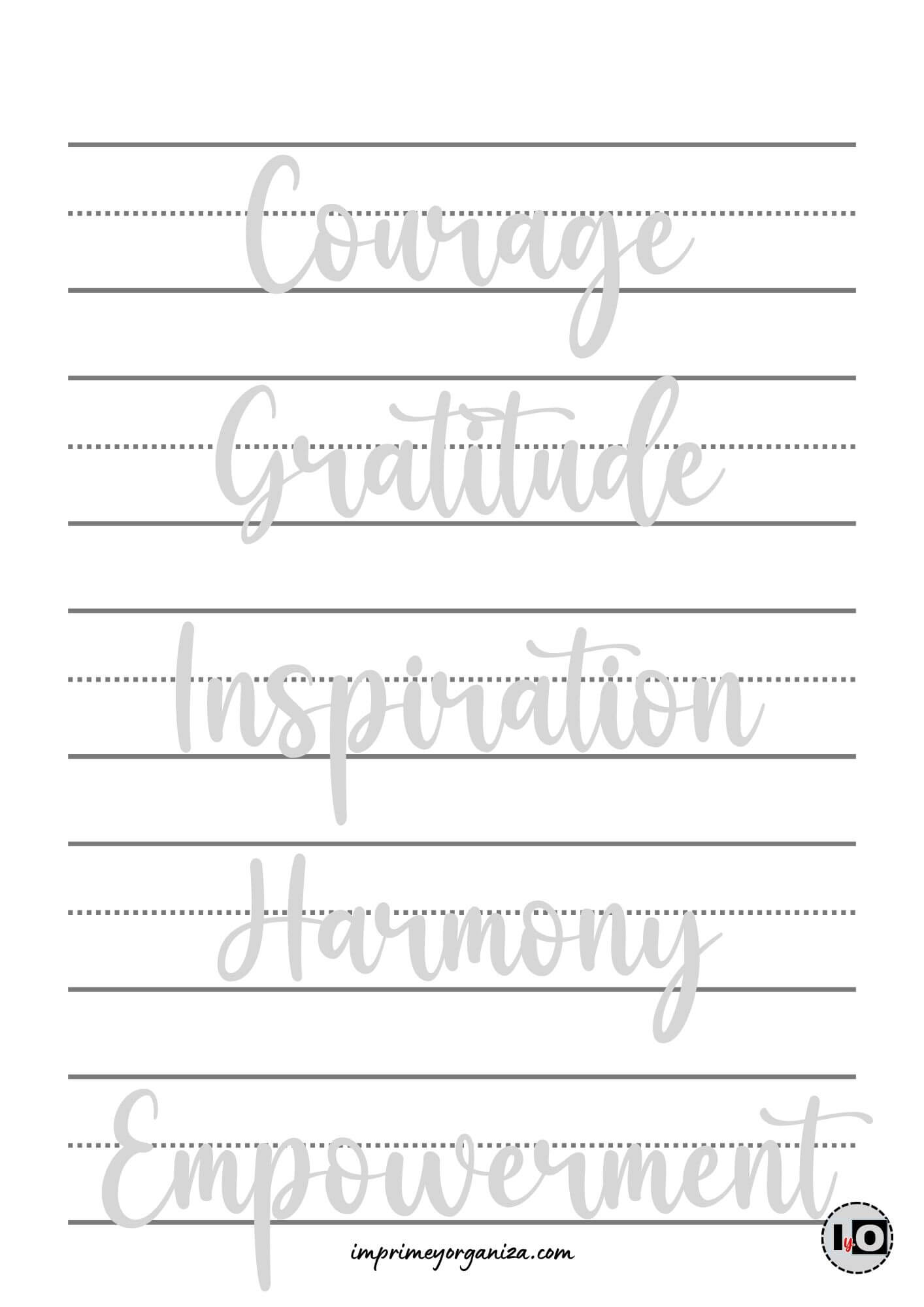 Palabras bonitas para practicar Lettering en PDF [GRATIS]