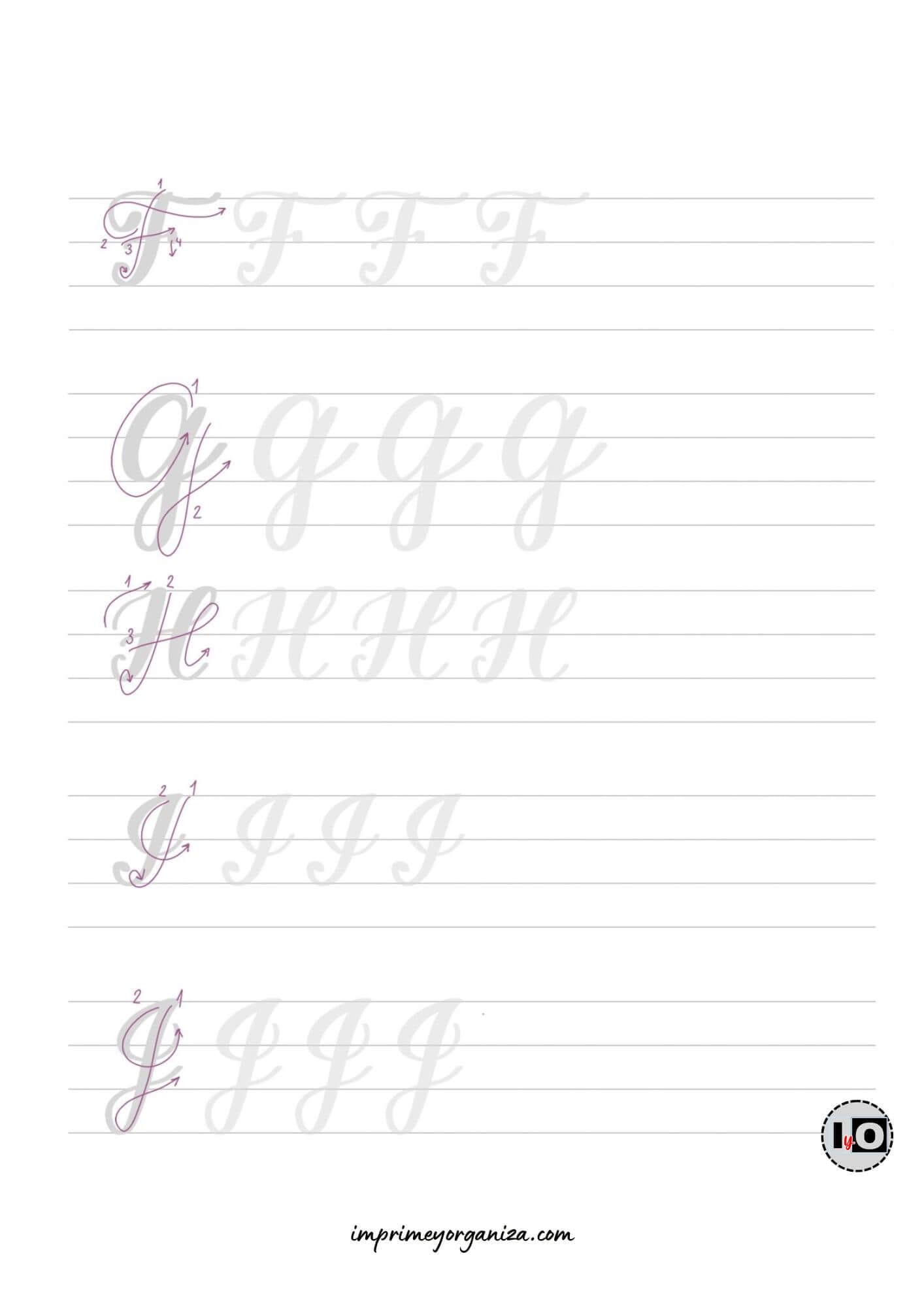 Plantillas de trazos de letras Lettering en PDF [GRATIS]