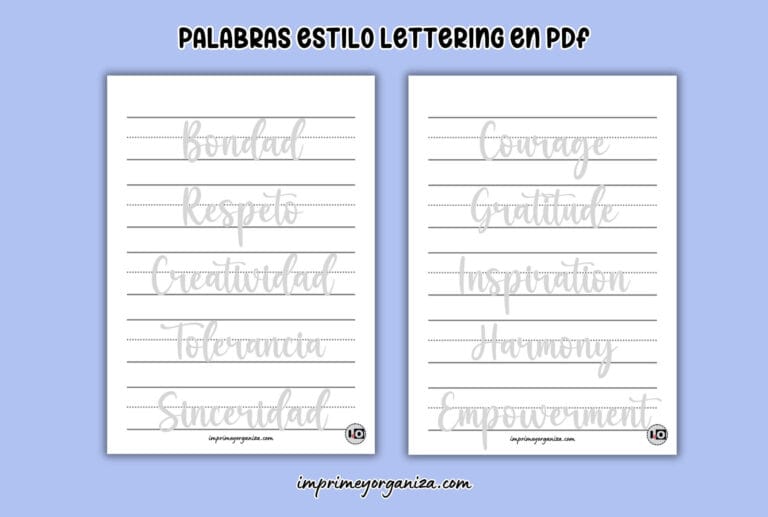 Plantillas para Lettering para imprimir en PDF [GRATIS]