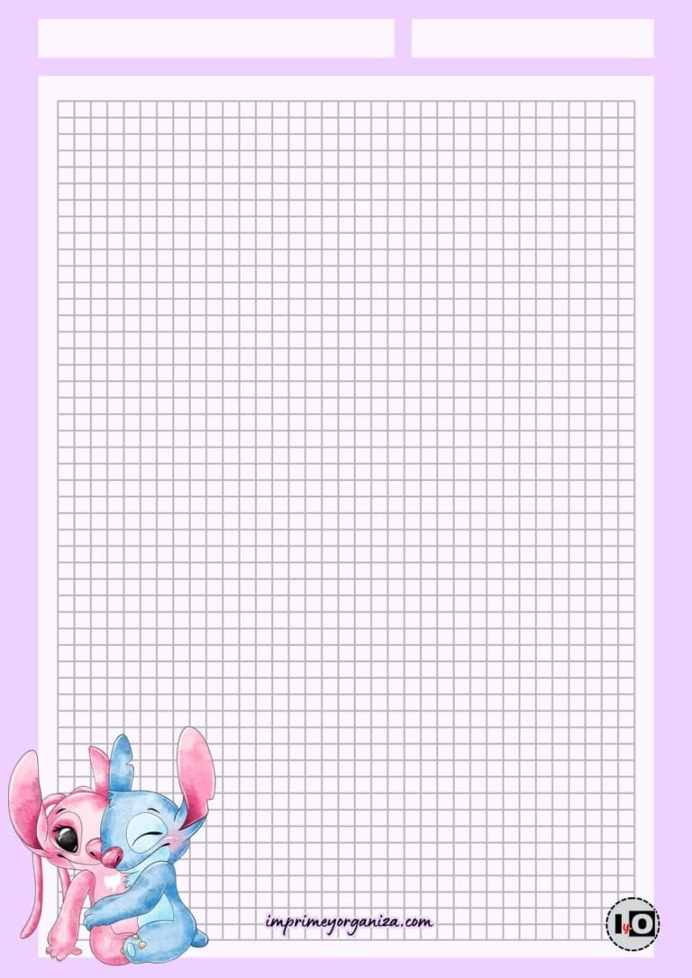Hojas Cuadriculadas de Stitch para imprimir en PDF [GRATIS]