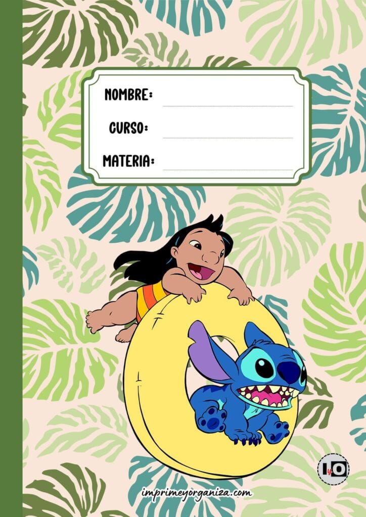 Portadas imprimibles para cuadernos Stitch en PDF [GRATIS]