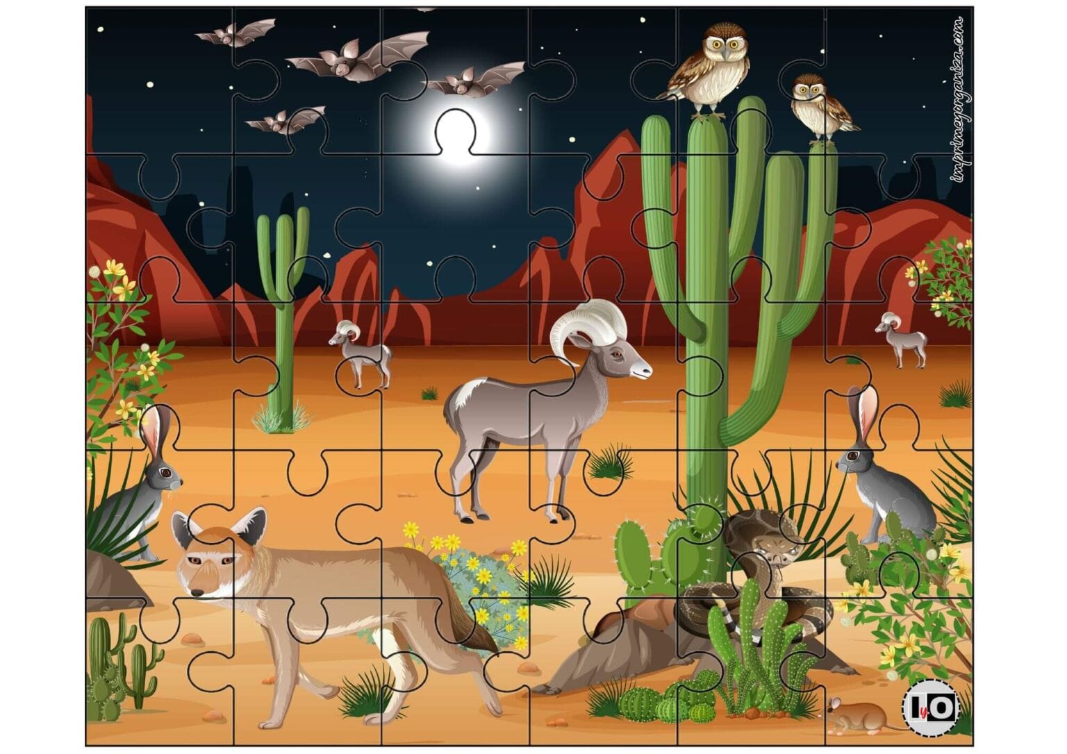 Puzzles de animales para imprimir y recortar en PDF [GRATIS]