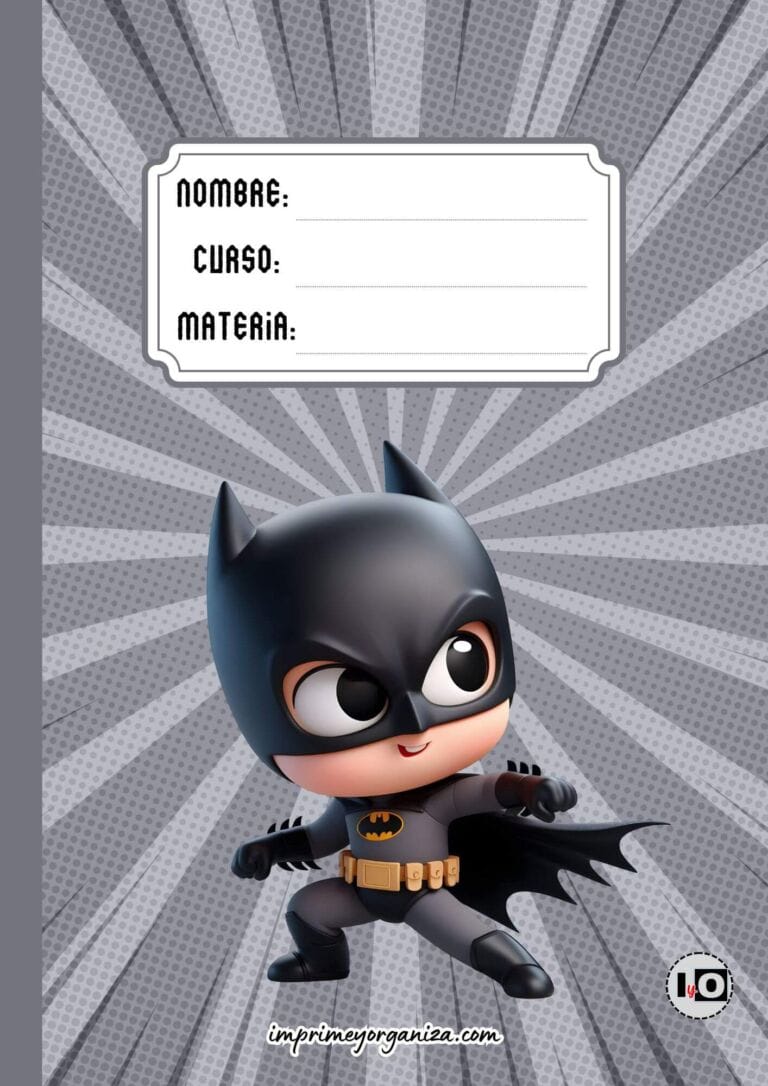 Portadas imprimibles para cuadernos de Superhéroes [GRATIS]