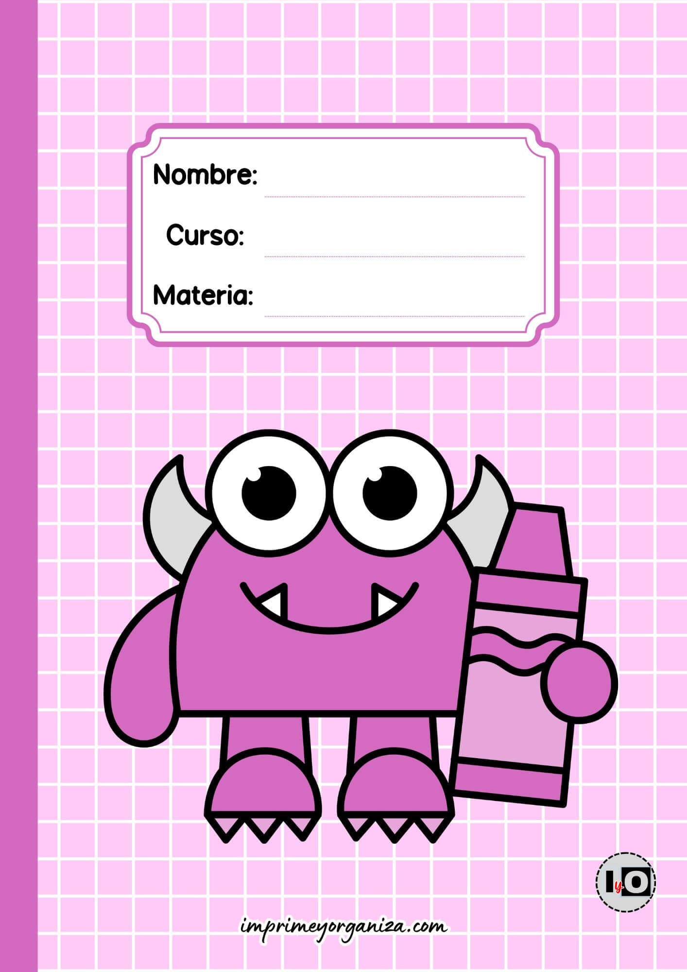 Portadas para cuadernos Monstruos de colores [GRATIS]