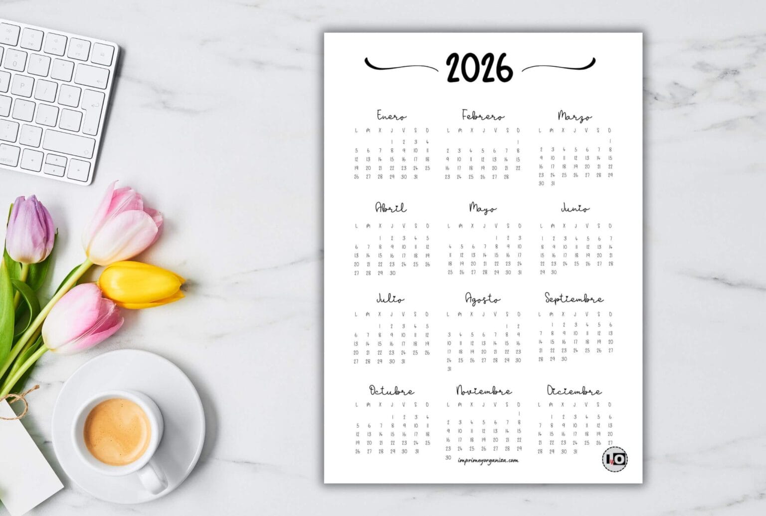 Calendarios Anuales 2026 Florales en PDF [GRATIS]