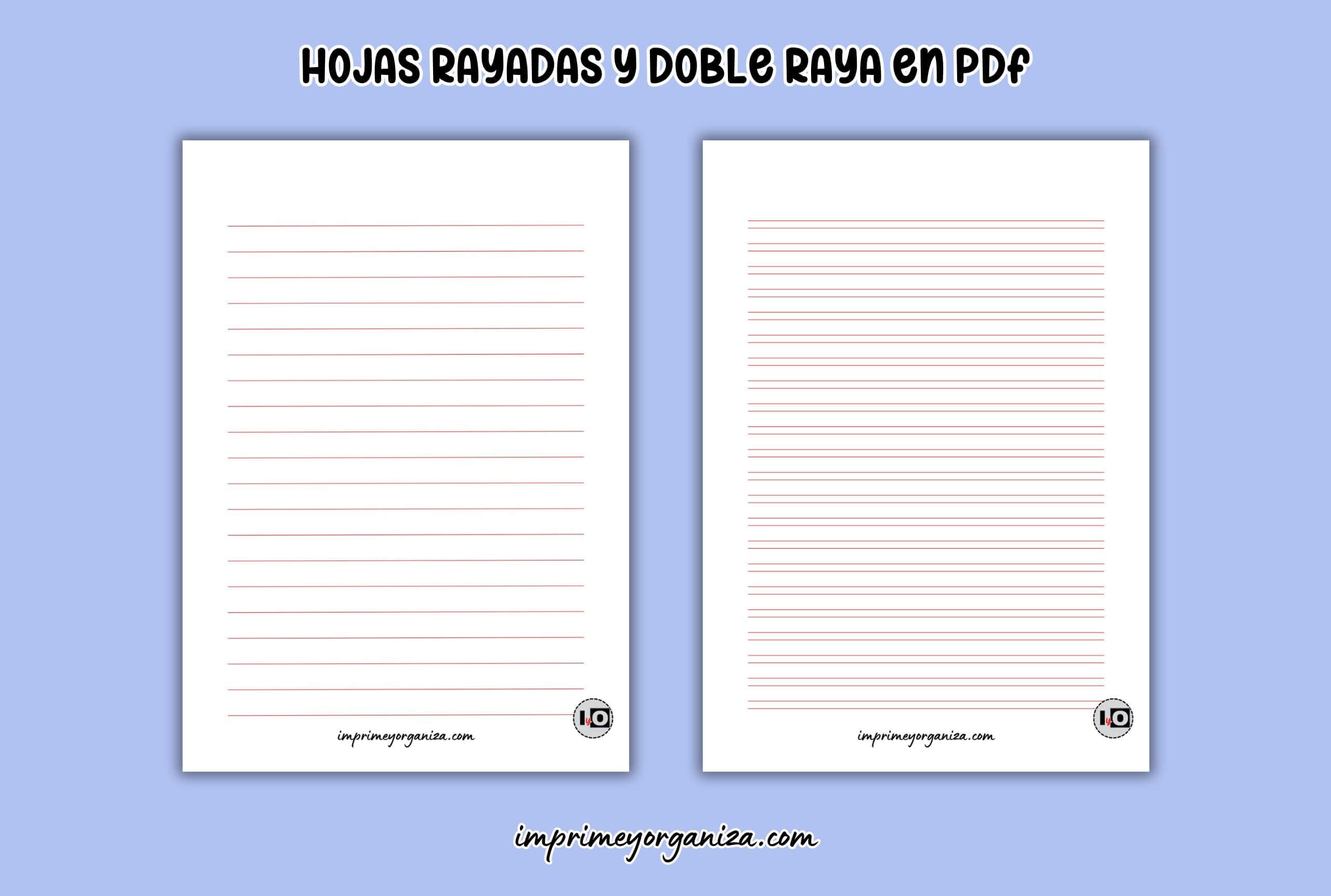 Hojas Rayadas y doble raya para Imprimir en PDF [GRATIS]
