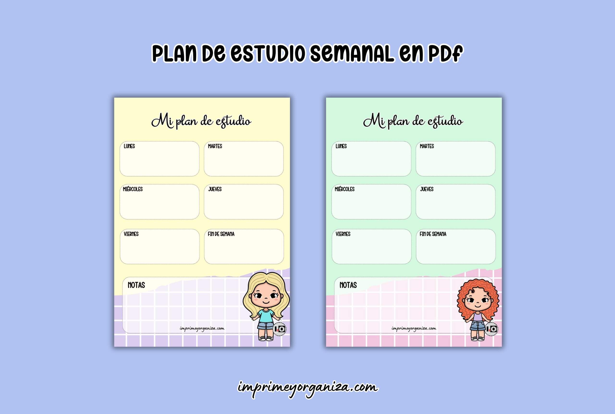 Plan de Estudio Semanal en PDF para imprimir [GRATIS]