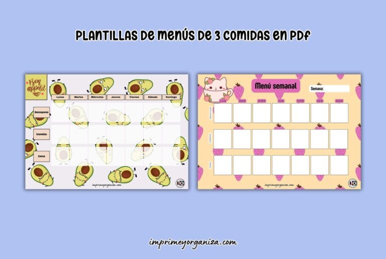 Menú semanal de 4 comidas con merienda en PDF [GRATIS]